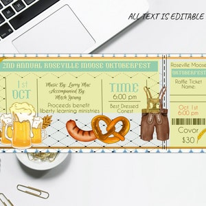 Oktoberfest Party Tickets, Edit and Print INSTANT DOWNLOAD - Etsy