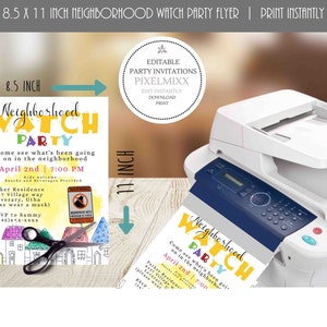 Neighborhood Watch Party Flyer, Edit This Neighborhood Watch Meeting ...