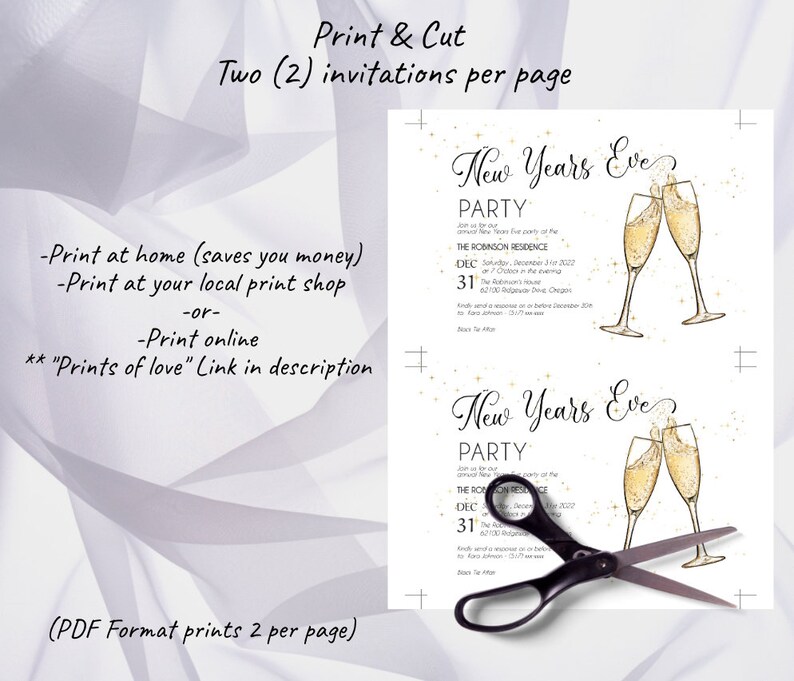 EDITABLE New Years Eve Party Invitation Edit & Print Easy - Etsy