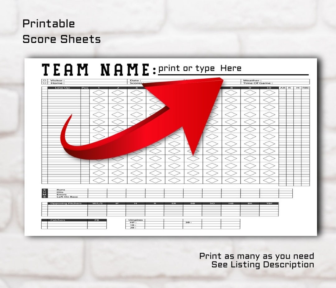 Printable Baseball Score Sheets, Score Keeping Sheets for Stats ...
