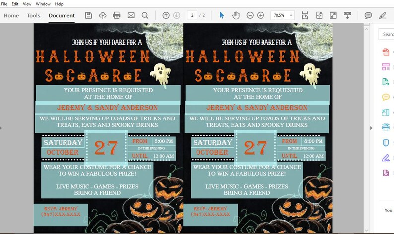 Halloween Party Invitation Spooky Party Invite Editable | Etsy