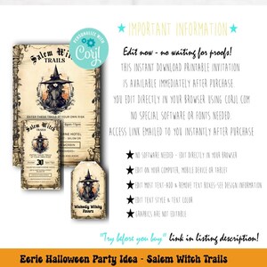 Vintage Halloween Invitation Dark Academia Halloween Party Template ...