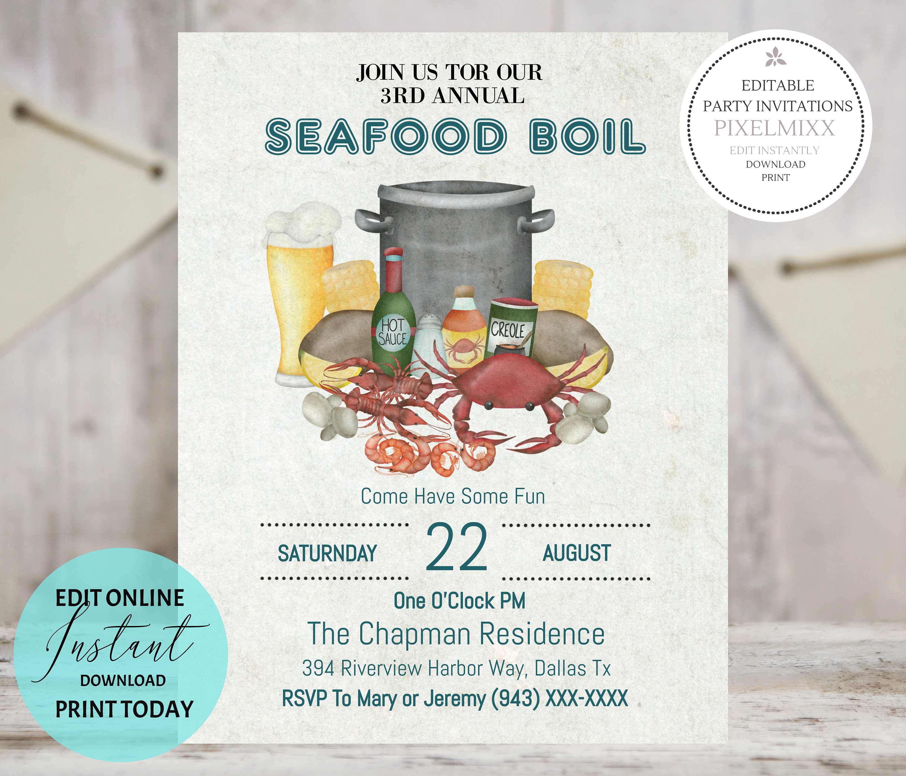 Clambake Invitations