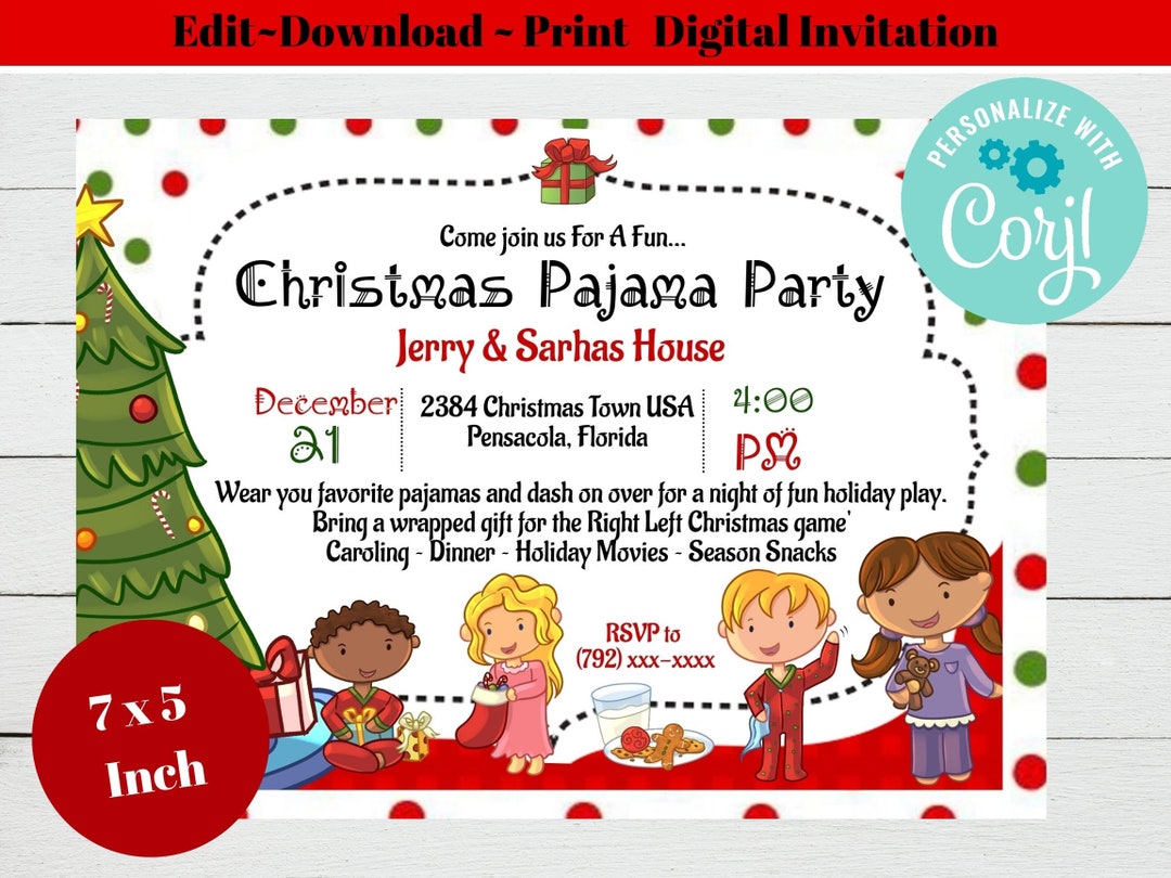 Christmas Party Invitations, Christmas Supplies, Kids Christmas Party ...