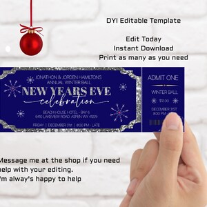 Editable New Year's Eve Ticket Template Event Invitation Ticket Works ...