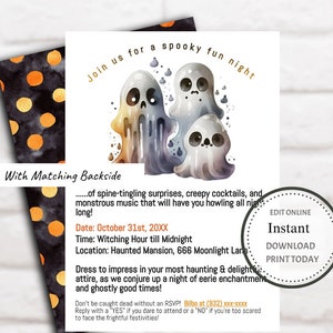 Editable Halloween Party Invitation, Kids Party Invite, Editable DIY ...
