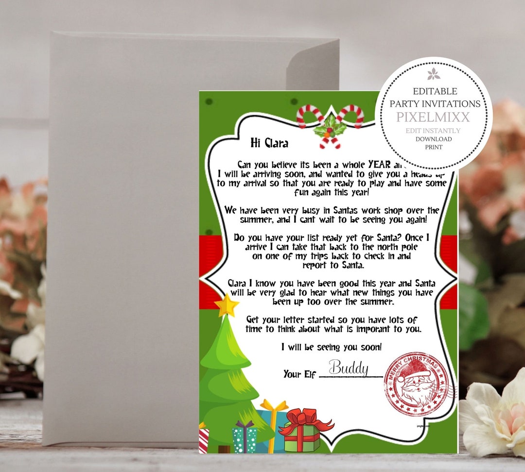 Editable-letter-from-santa or Letter-from Your Child's Elf, Fully ...