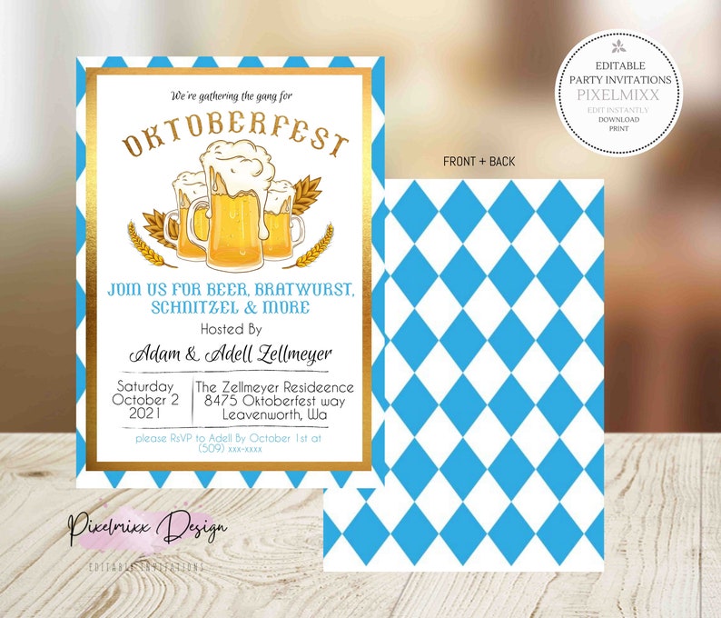 Oktoberfest Party Invitation German Party Celebration Invite - Etsy