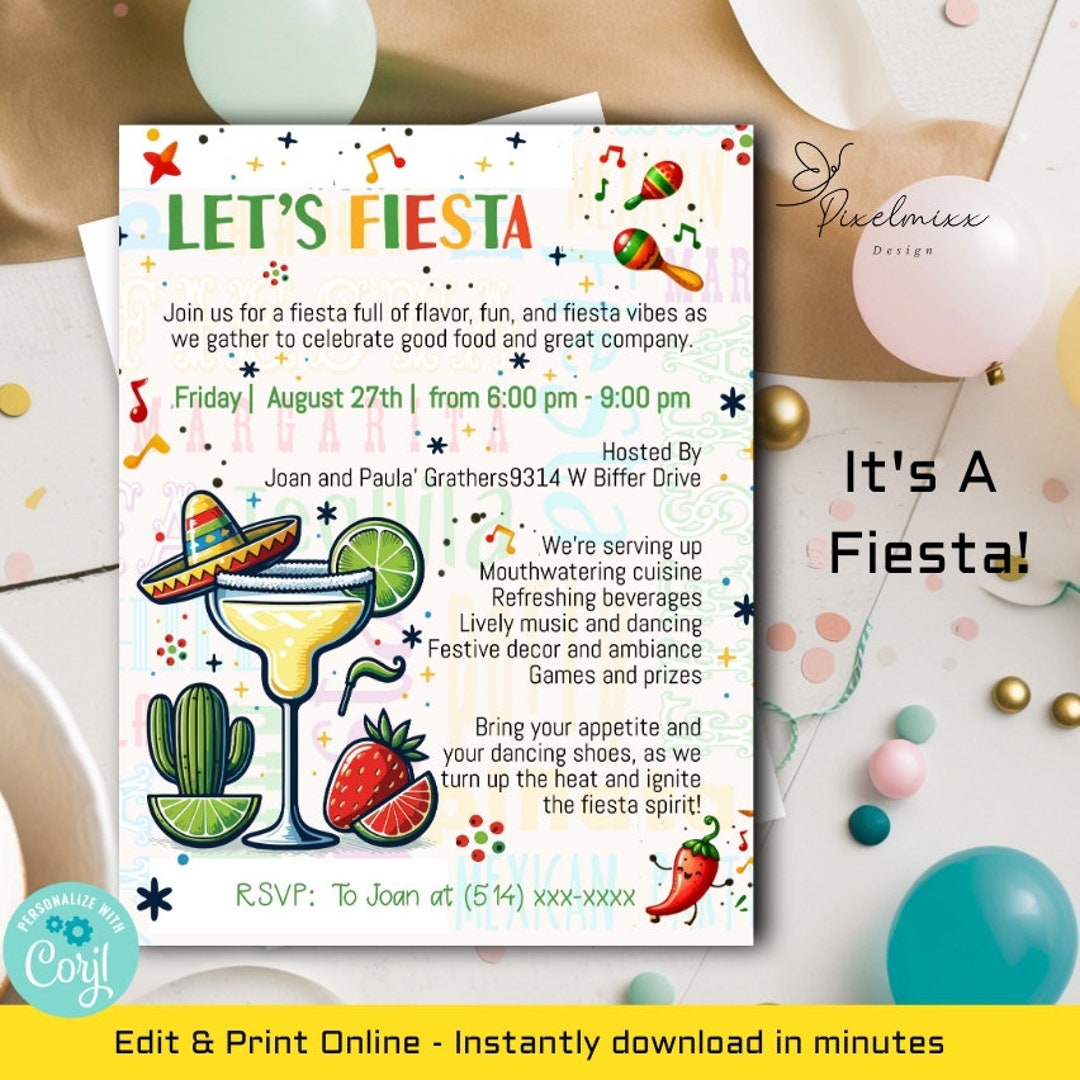 Fiesta Dinner Flyer Template Fiesta Event Flyer Invitation Cinco De ...