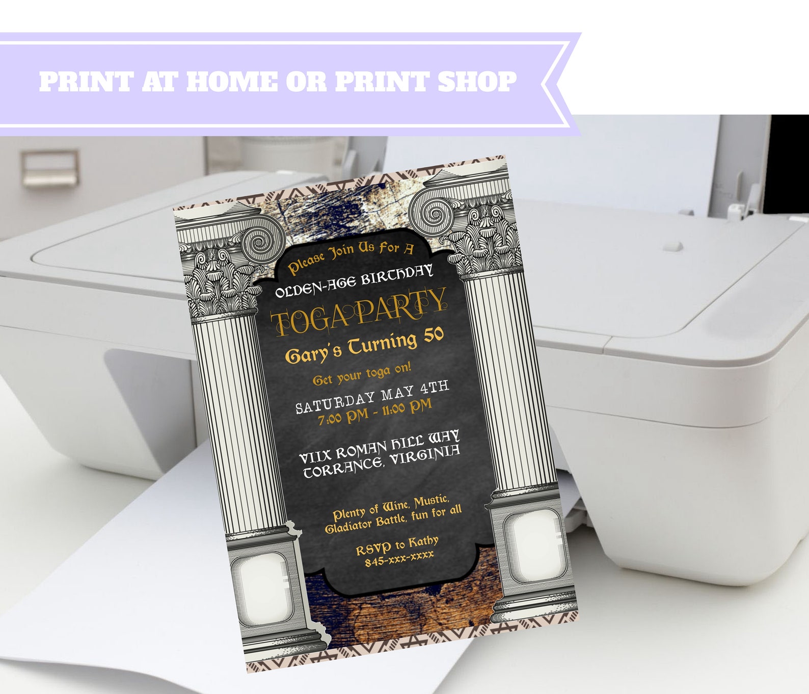 Toga Party Invitation Set Toga Birthday Party Greek - Etsy