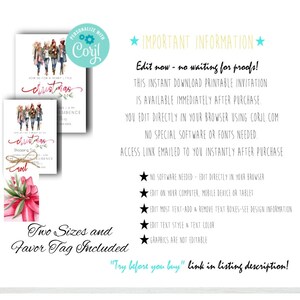 Editable Merry Little Girls-night-out Christmas Shopping Party ...