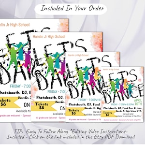 EDITABLE School Dance Flyer, Includes 4 Sizes, Easy to Edit, Download ...