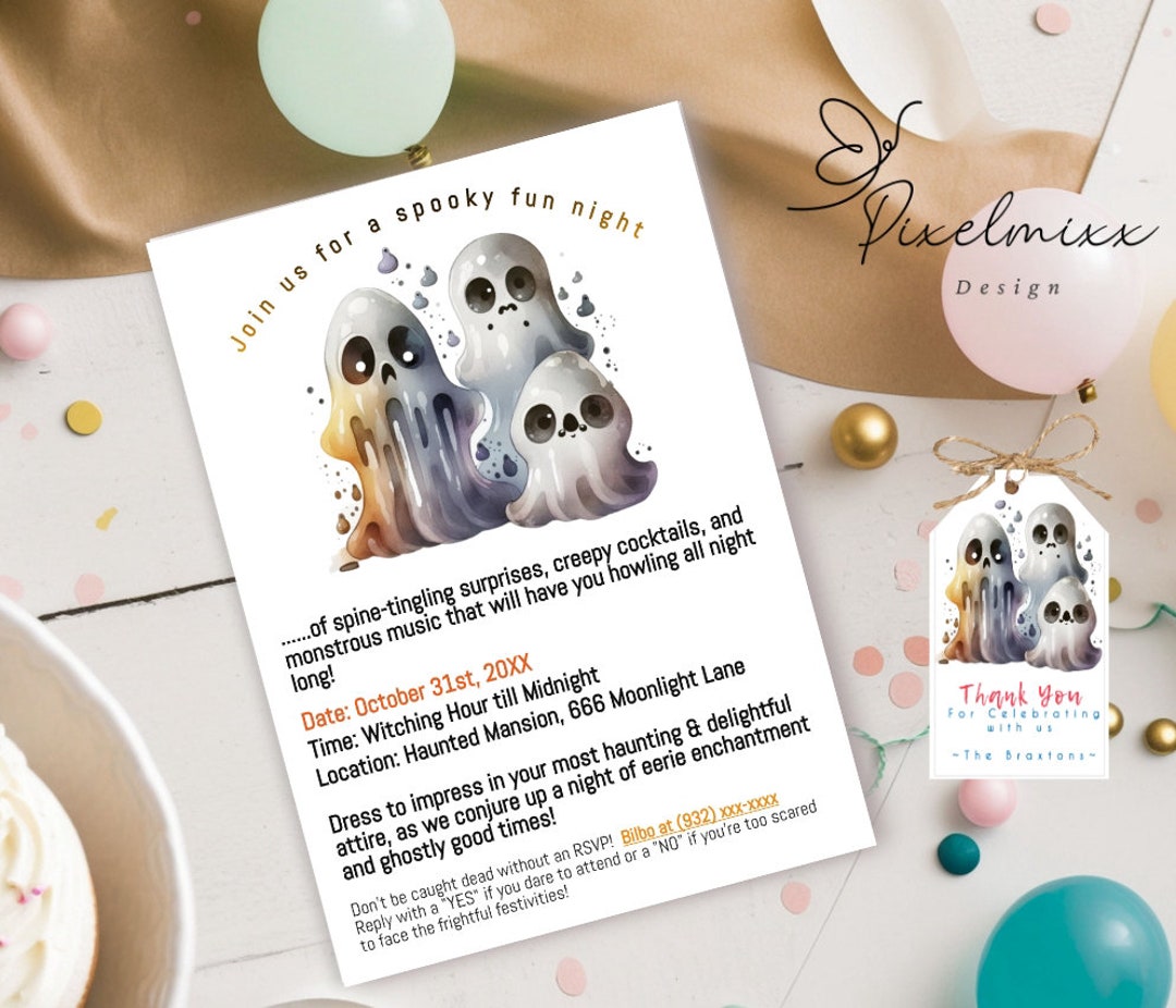 Editable Halloween Party Invitation, Kids Party Invite, Editable DIY ...