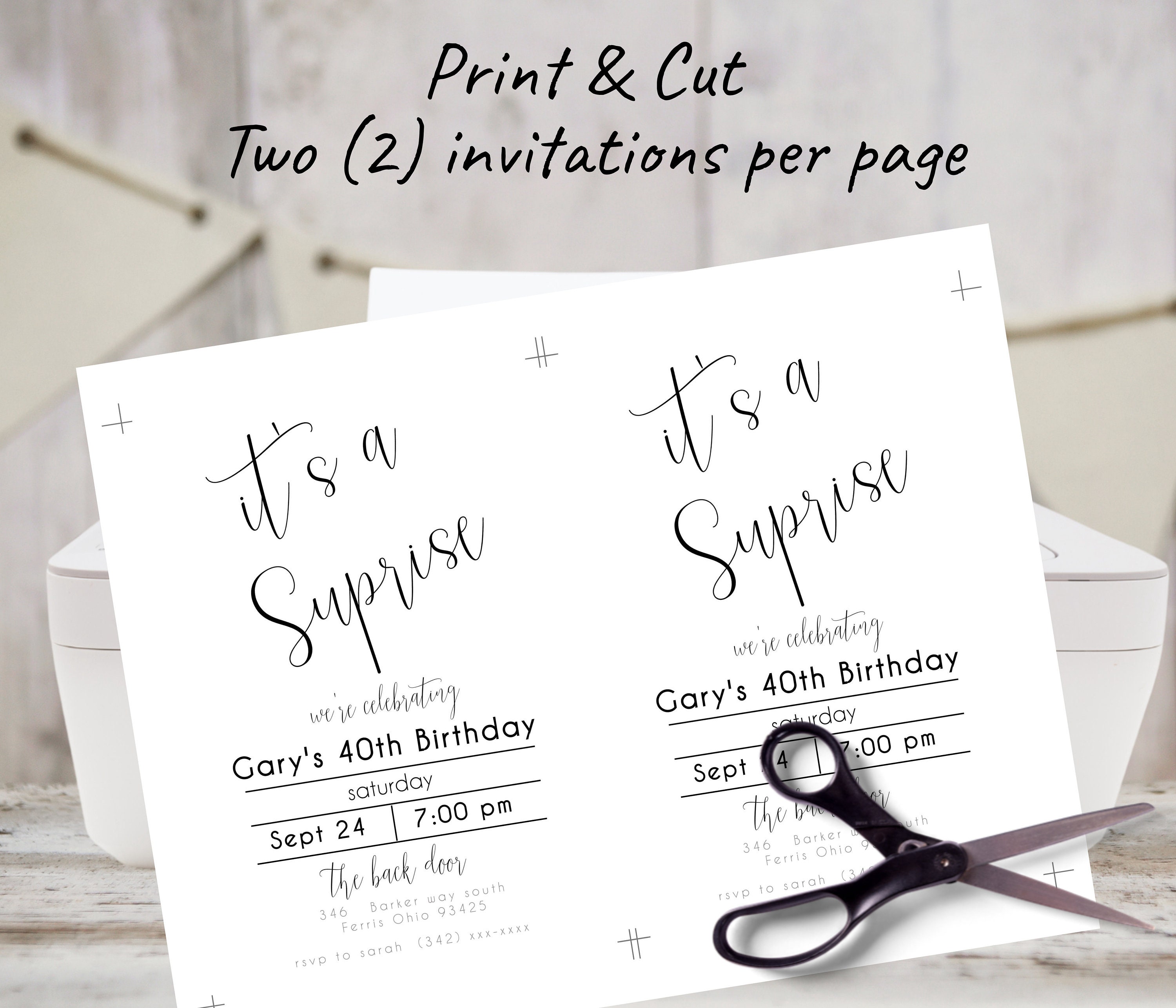 Surprise Birthday Party Invitation, Editable Invitation Template, Use ...