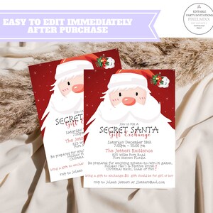 Secret Santa Party Invitation, 8.5 X 11 Inch Invitation Flyer, Edit and ...
