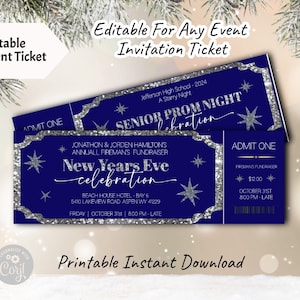 Editable Event Ticket Template Party Invitation Ticket Printable ...