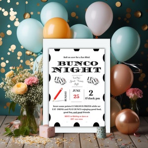 Bunco Party Invitation With Printable Score Sheet + FREE PDF Bunco ...