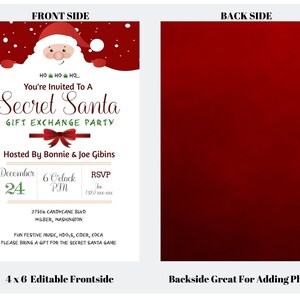 Secret Santa Gift Exchange Christmas Party, Holiday Party Invitation ...