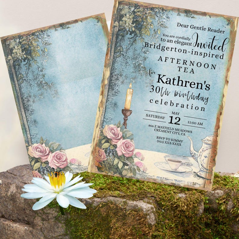 Bridgerton Tea Party Birthday Invitation: Regency Elegant Invite ...