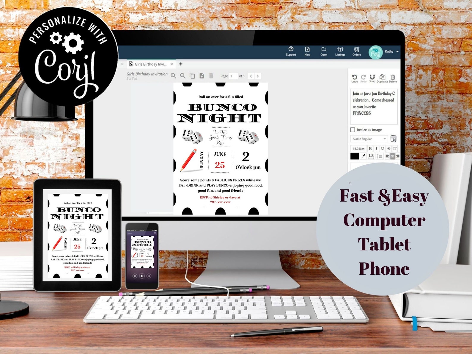 Printable Bunco Invitation With FREE Bunco Score Sheet, Bunco Party ...