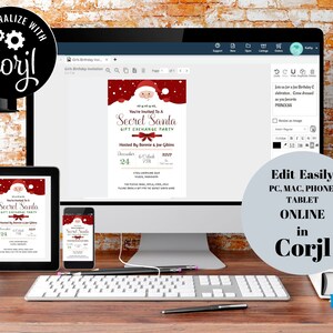 Secret Santa Gift Exchange Christmas Party, Holiday Party Invitation ...