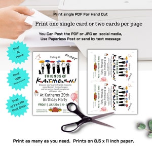 Friends Birthday Party Invitation: Editable Template (digital Download ...