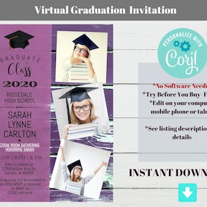 Virtual-graduation-invitation, Graduation Celebration Invite, Zoom ...