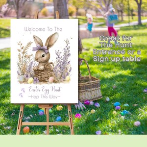 Pastel Easter Welcome Sign Easter Egg Hunt Party Sign Printable Bunny ...