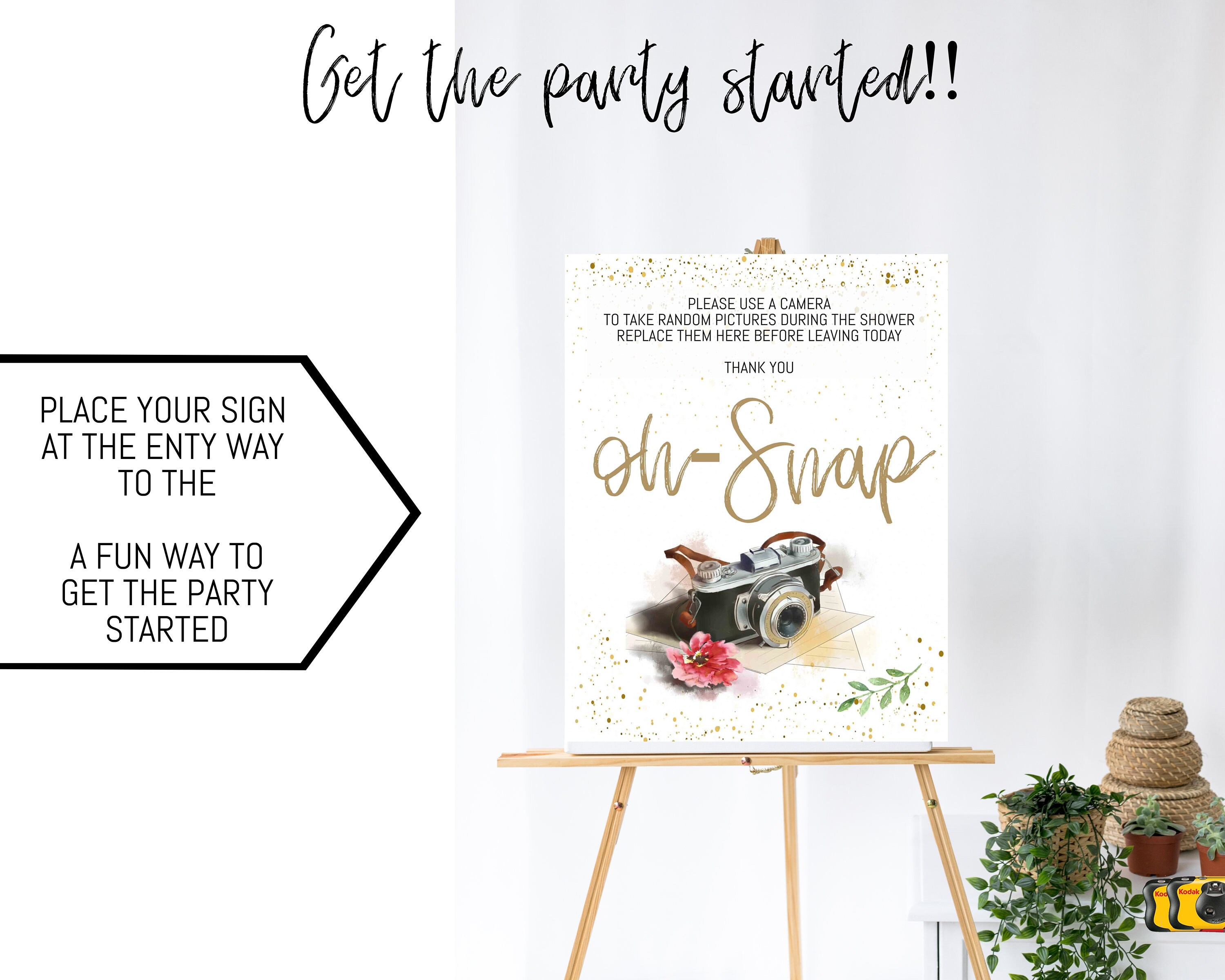 Printable Event Oh-snap Camera Sign Great for Showers, Birthdays ...