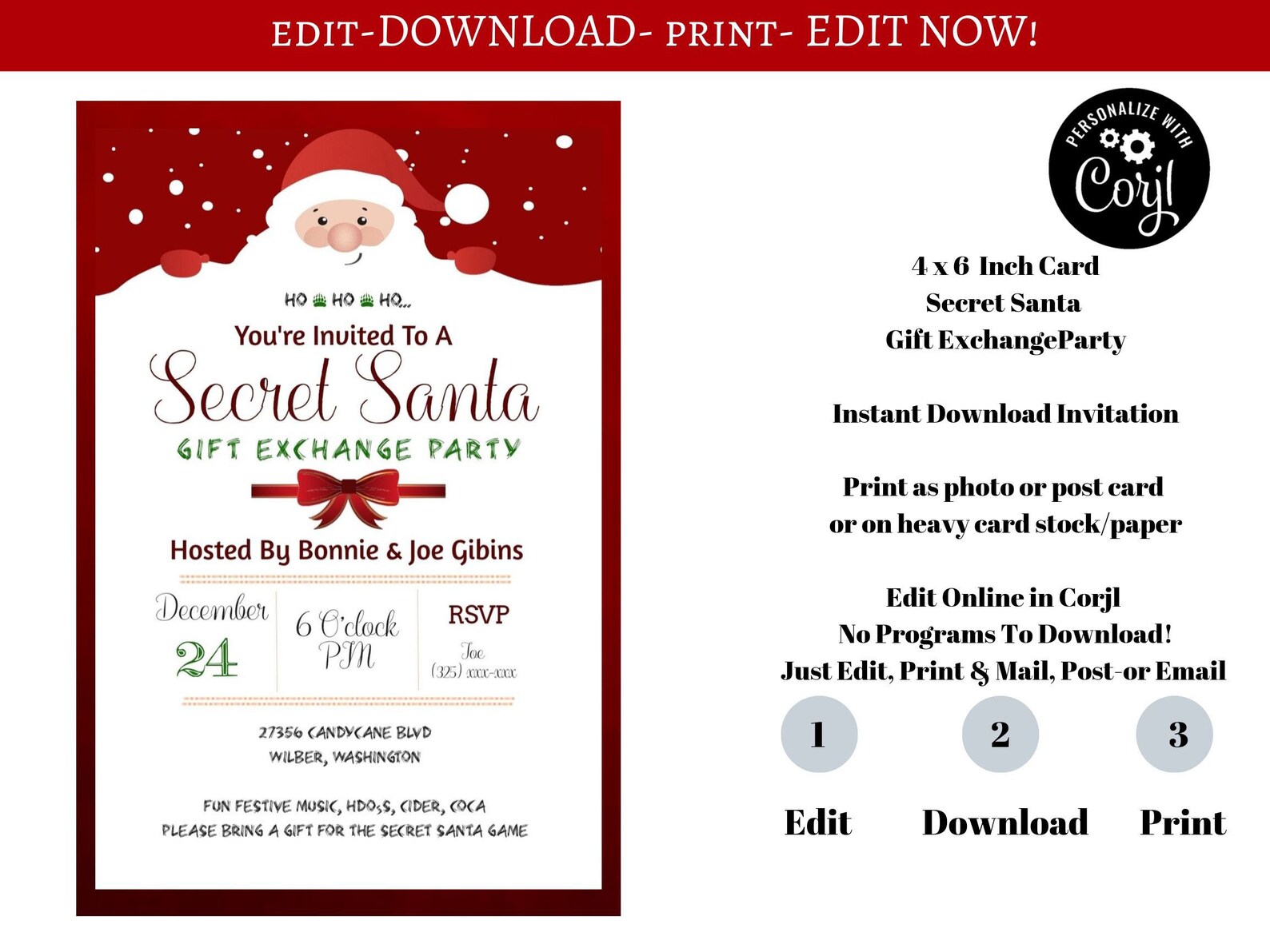 Secret Santa Gift Exchange Christmas Party Holiday Party - Etsy