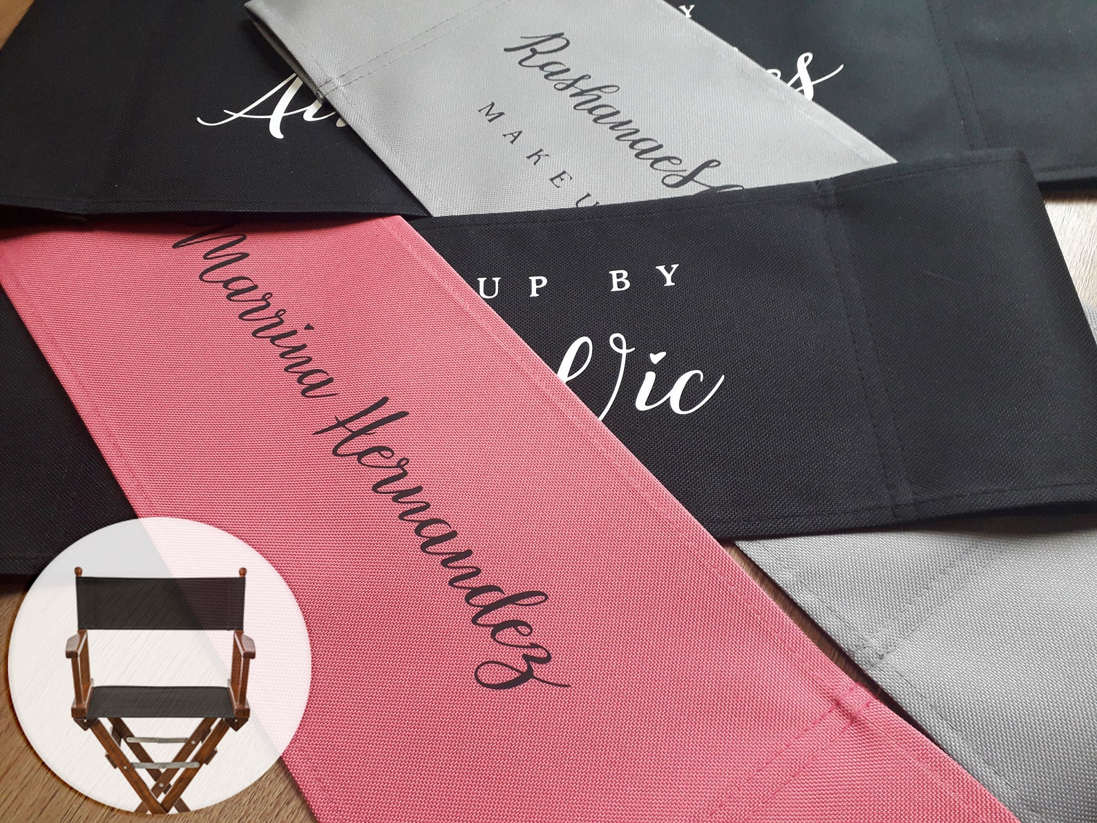 Personalized Pink Director Chair Covers Set for Makeup Artist - Etsy