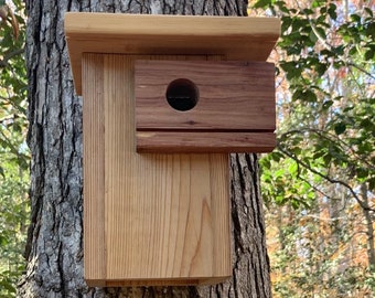 Rustic Modern Mid-century Fully Functional Handmade Cedar Wren Nesting ...