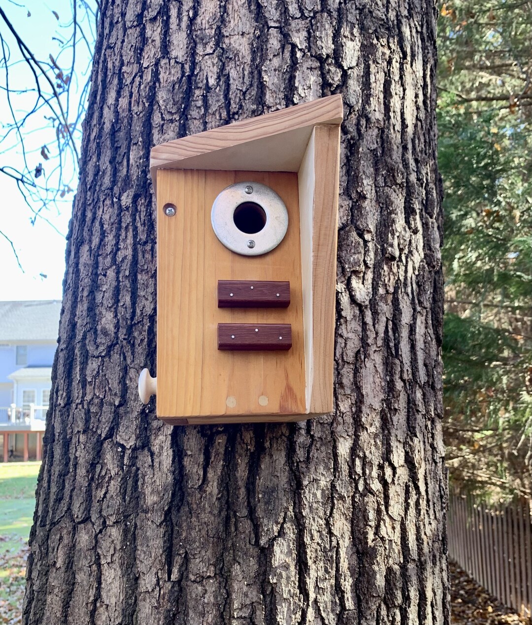 Unique Rustic Modern Handmade Birdhouse, Fully Functional Right-angle ...