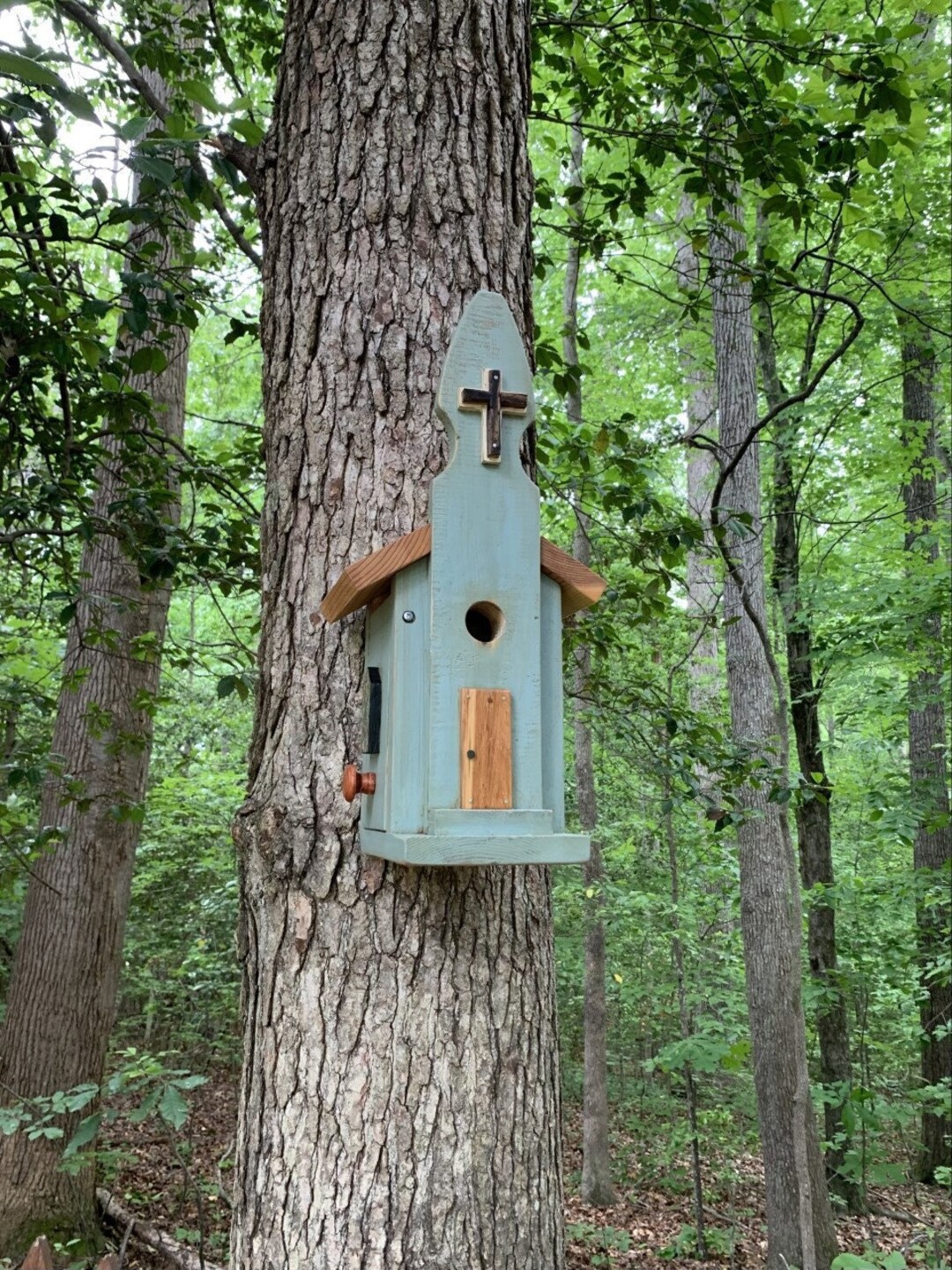 Handmade Rustic Country Church Birdhouse, Vintage Medium-sized Nesting ...