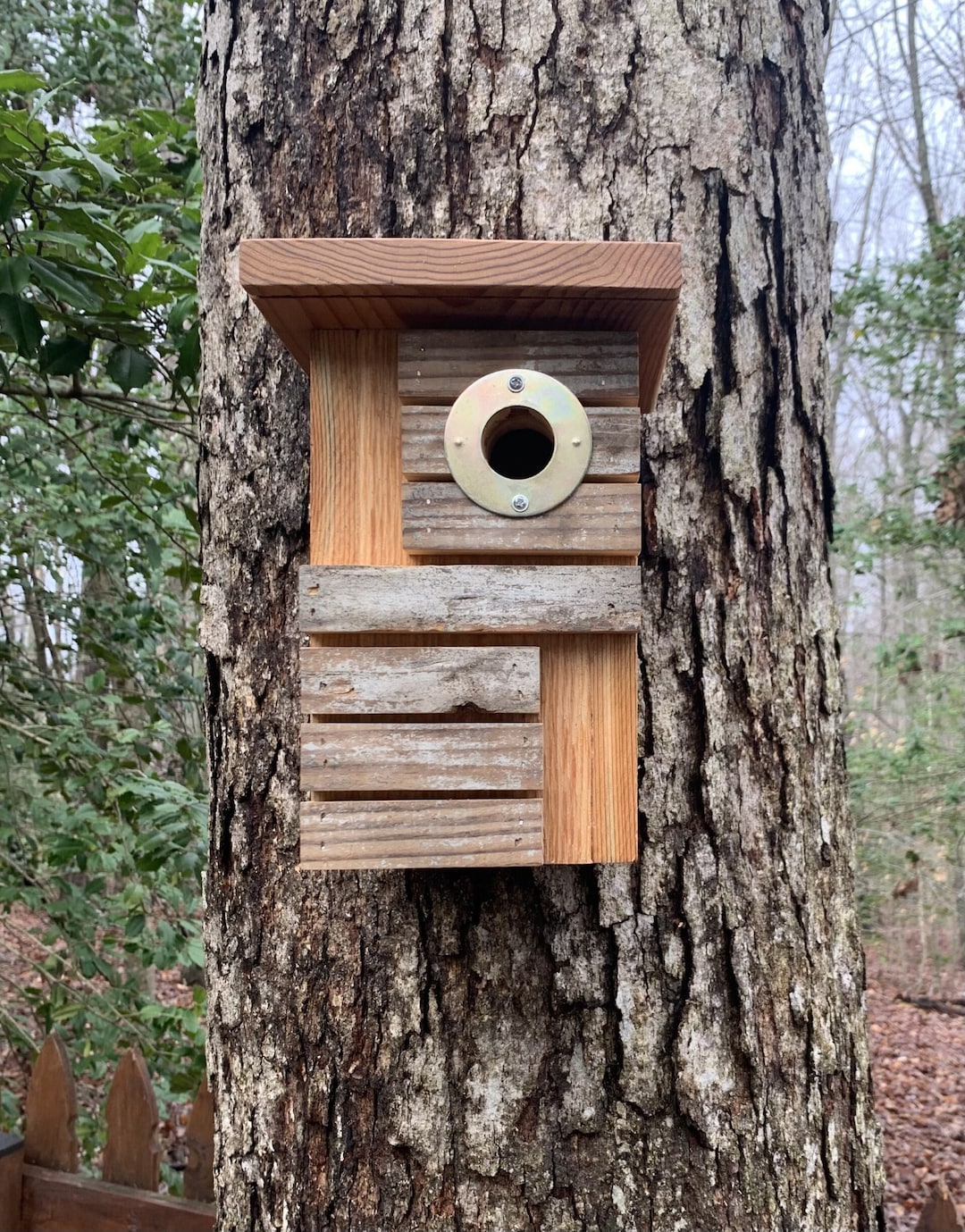 Handmade Rustic Modern Wooden Birdhouse, Cedar and Salvaged Barn Wood ...