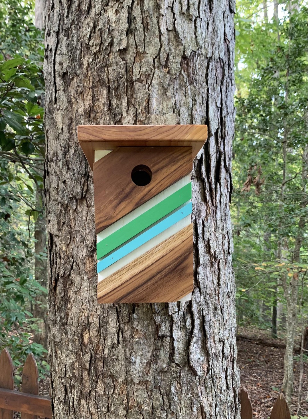 Handmade Ultra Modern Artistic Birdhouse, Minimalist Wood Bird Nesting ...