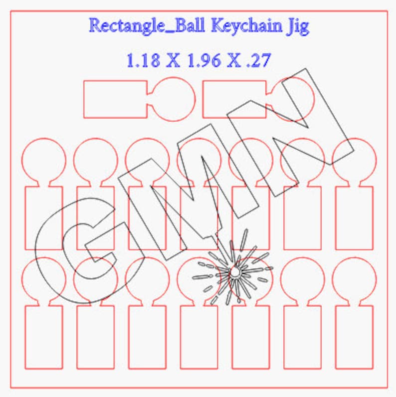 Rectangle Ball Keychain Jig Lightburn SVG Cut File - Etsy