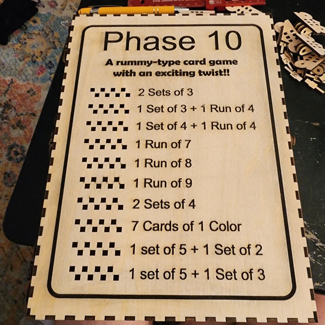 SVG ONLY Phase Ten Box Game SVG - Etsy Australia