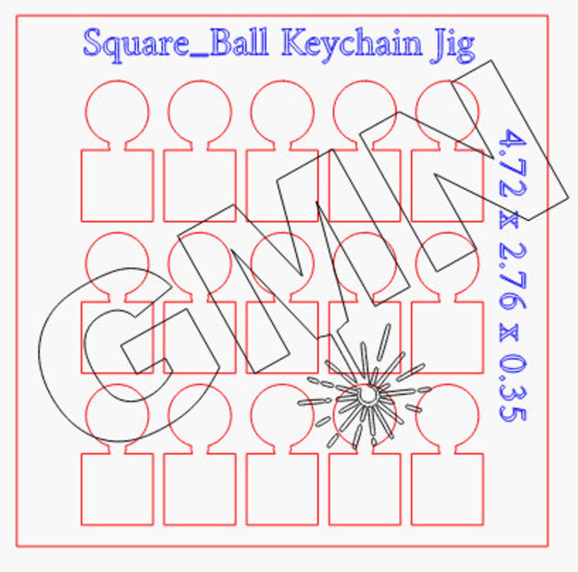 Square Ball Keychain Jig Lightburn SVG Cut File - Etsy