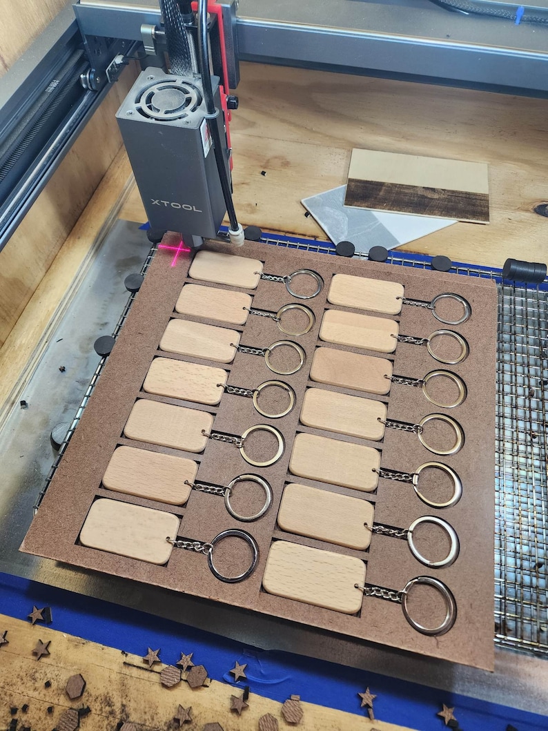 Rectangle Keychain Jig Lightburn SVG - Etsy