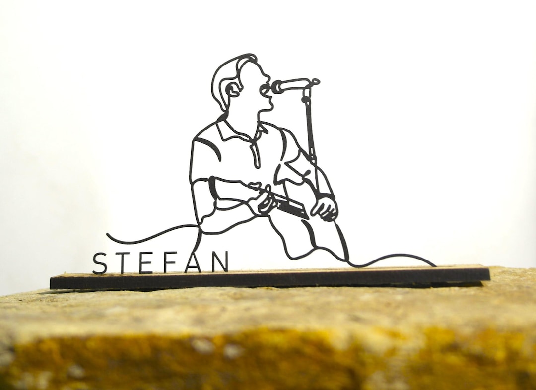 Personalized Standing Silhouette of a Singer With a Guitar | Individual ...