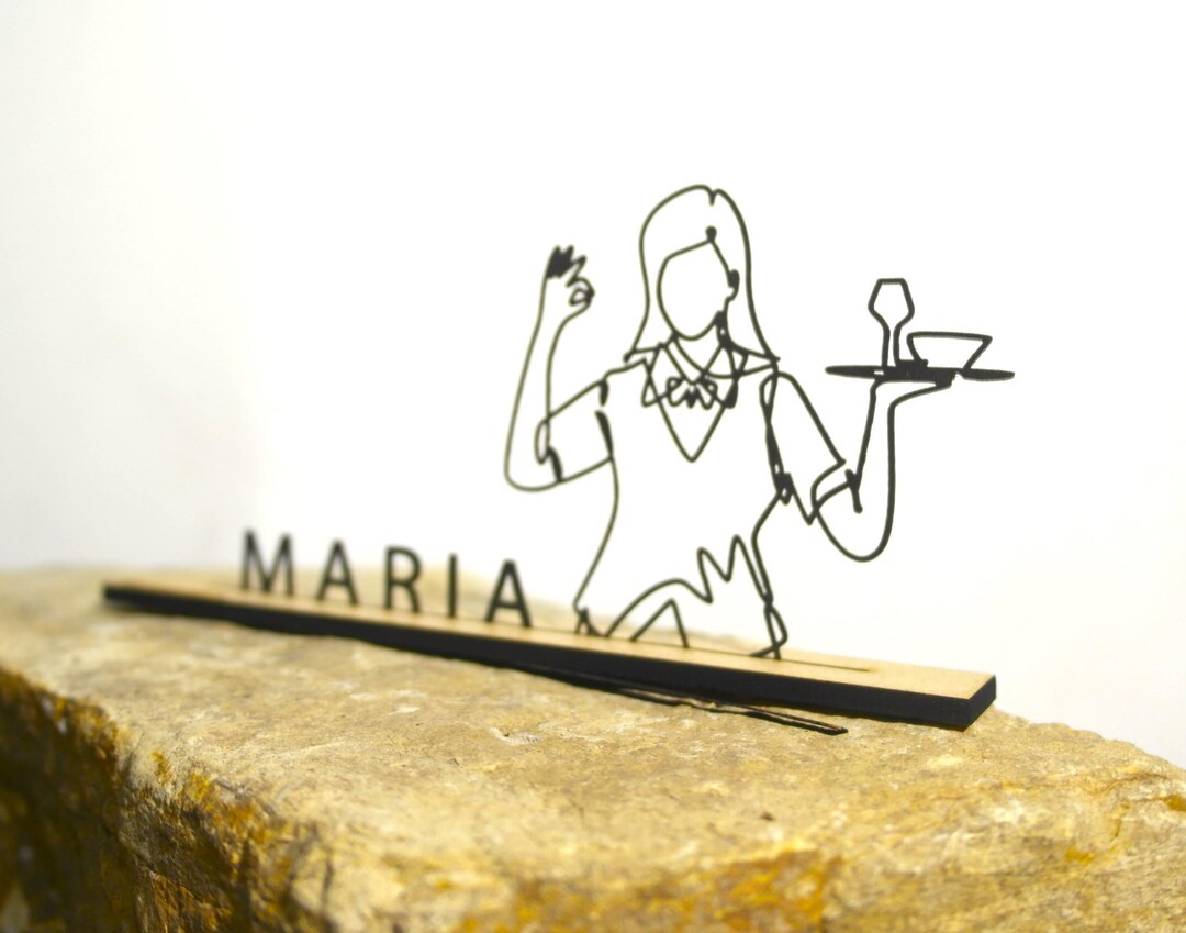 Waitress Silhouette – Gift With Name for the Catering Industry | Gift ...