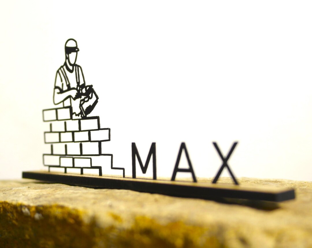 Bricklayer Silhouette | Personalized Figurine With Name | Gift ...