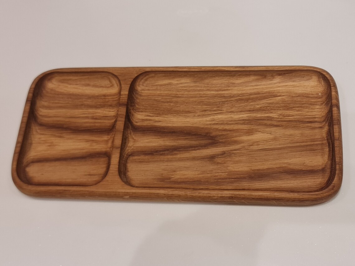 Rectangular Shape Solid Oak Wood Tray . - Etsy