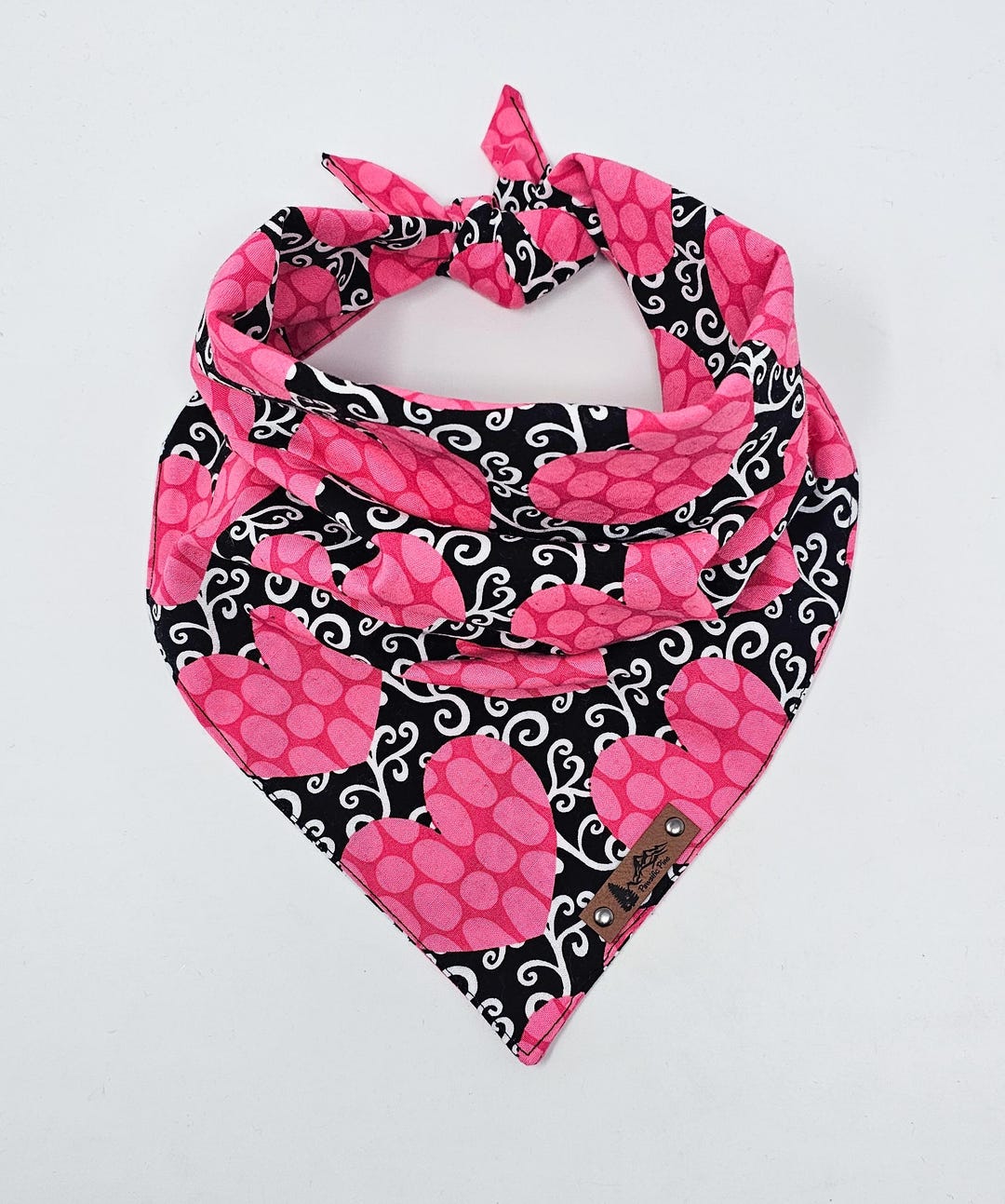 Pet Bandana queen of Hearts Pink and Black Dog Neck Wear Cat Clothes ...