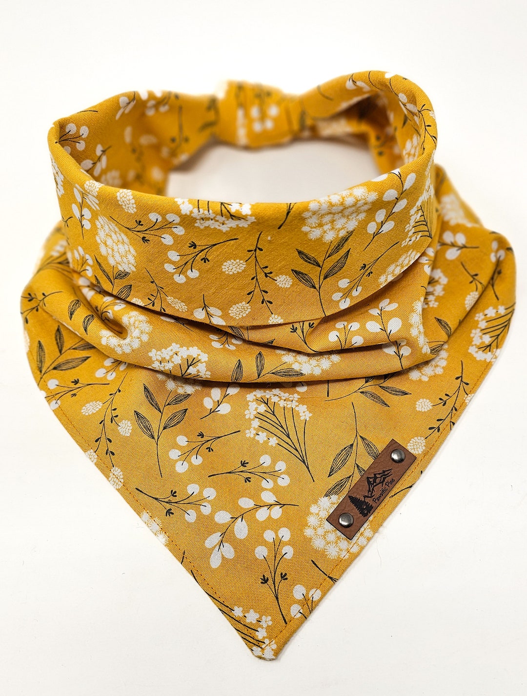 Pet Bandana "golden" Mustard Yellow Cotton DANDELION Spring Dog Neck ...