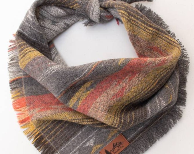 Dog Bandana "modoc" Aztec Design in Gray, Gold and Deep Coral Colors ...