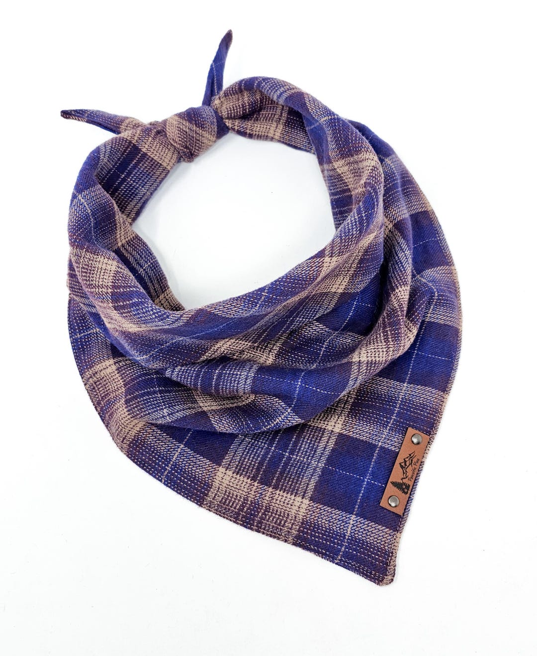 PET Bandana "pettit" Plaid in Purple and Tan DOG Neck Wear CAT Clothes ...