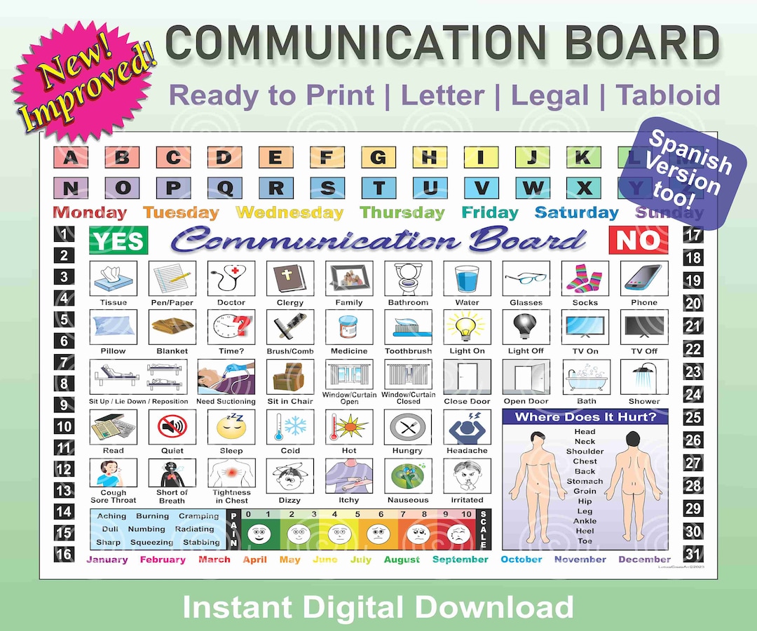 Free Communication Boards For Patients Basic Needs Communication Board