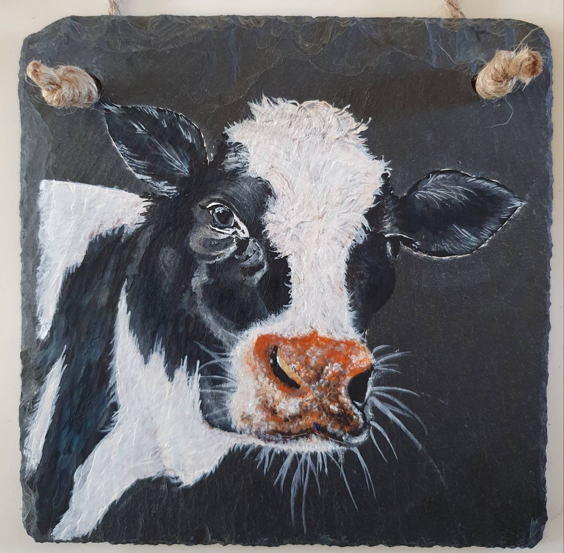 Slate Art Cow Painting - Etsy